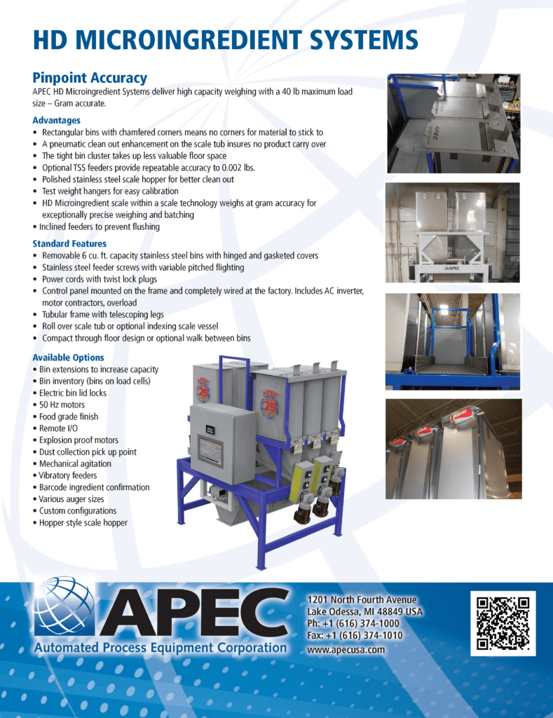 HD Micro Ingredient Weighing System | APEC USA